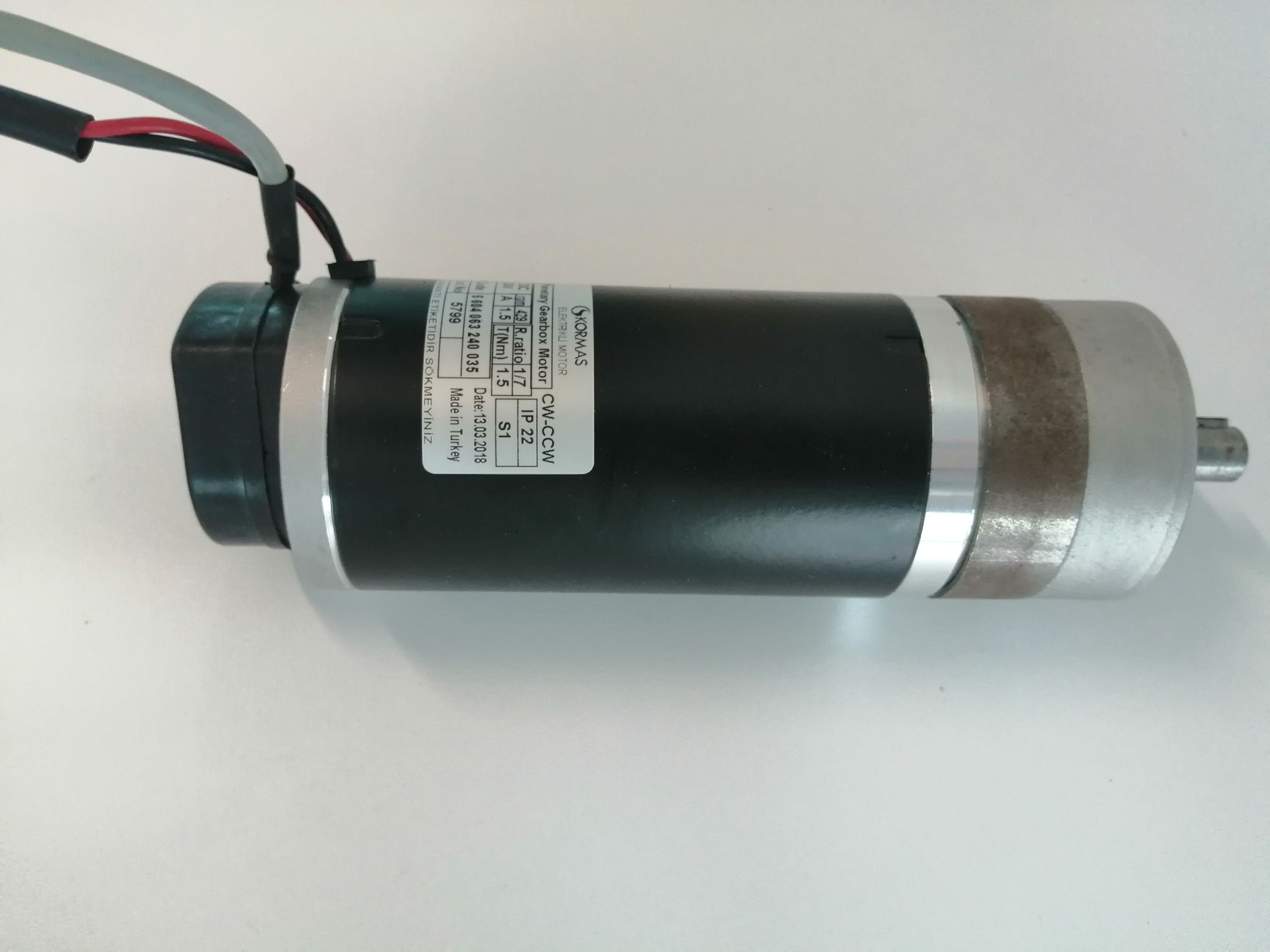 Kormas 24V, 90W, Planet Dişli Redüktörlü Encoderlı DC Motor, 430 d/d ...