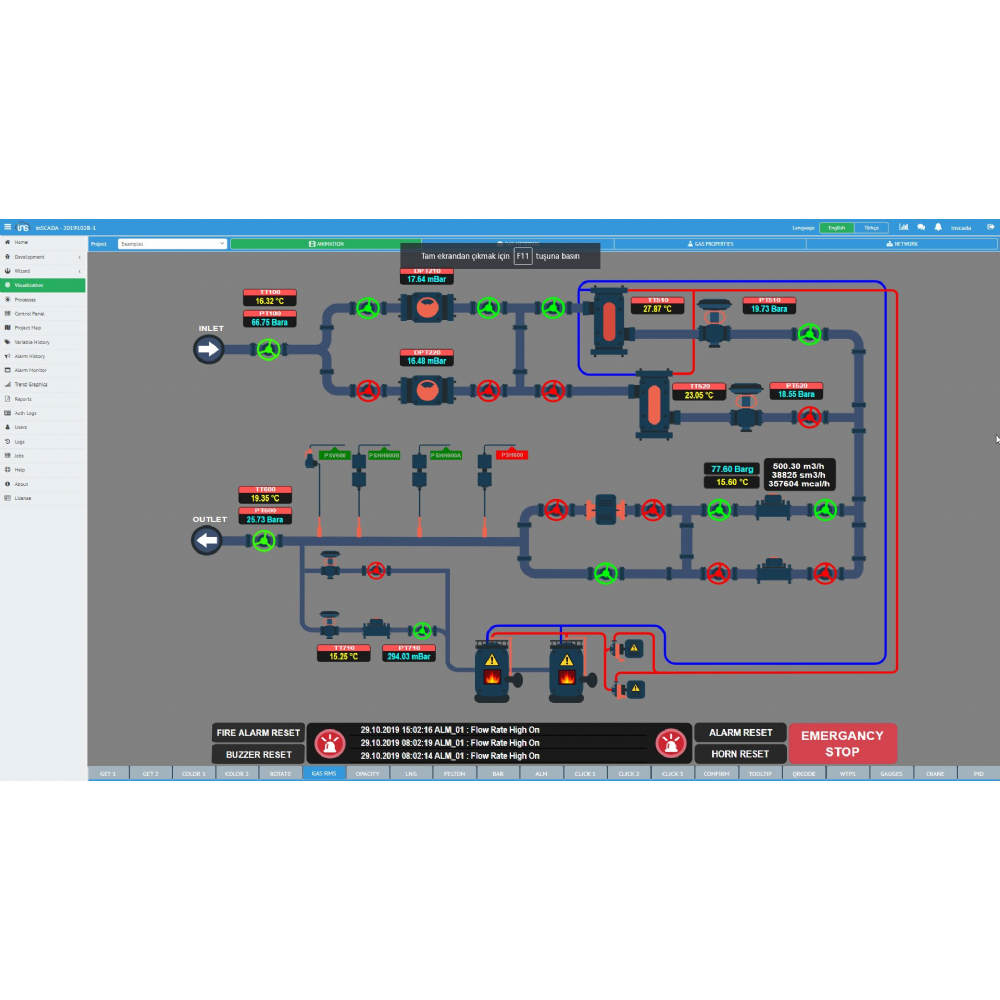 inSCADA 100 I/O and 2 CLIENT/ON-LINE USER SCADA Yazılım Geliştirme ...